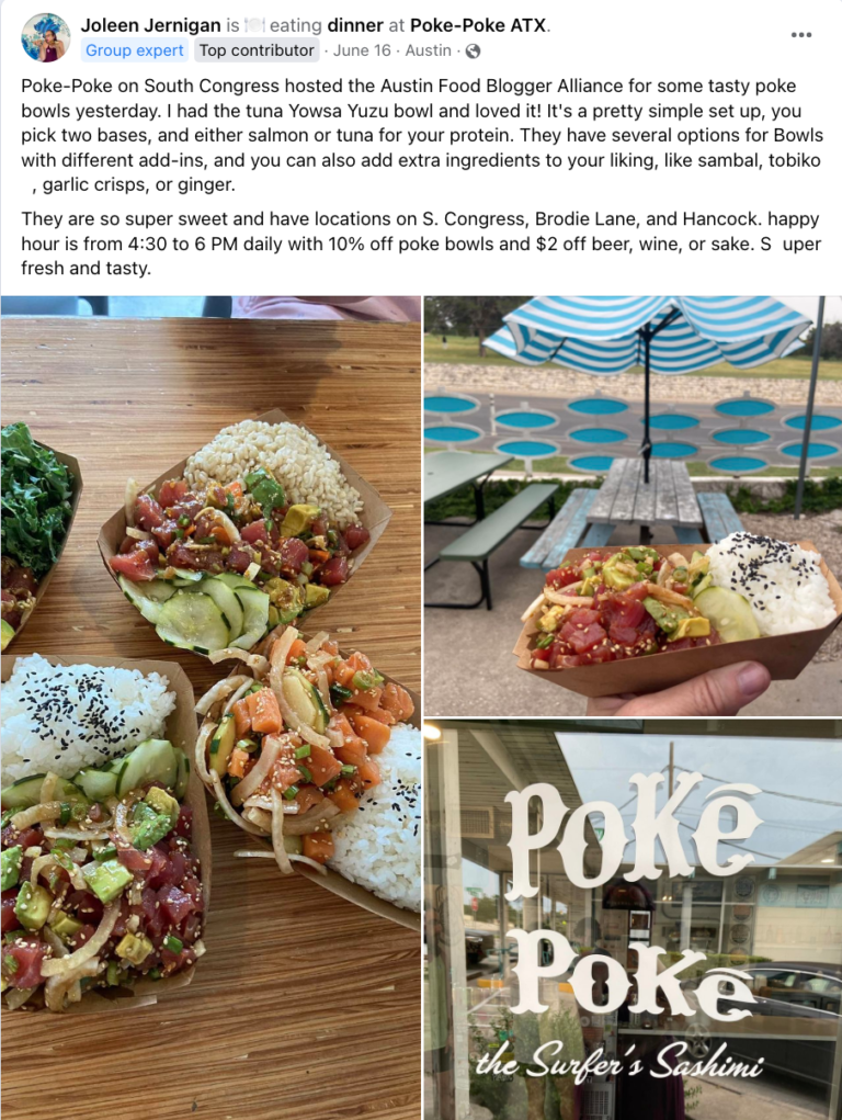 Happy Hour at Poké-Poké South Congress - Austin Food Blogger Alliance